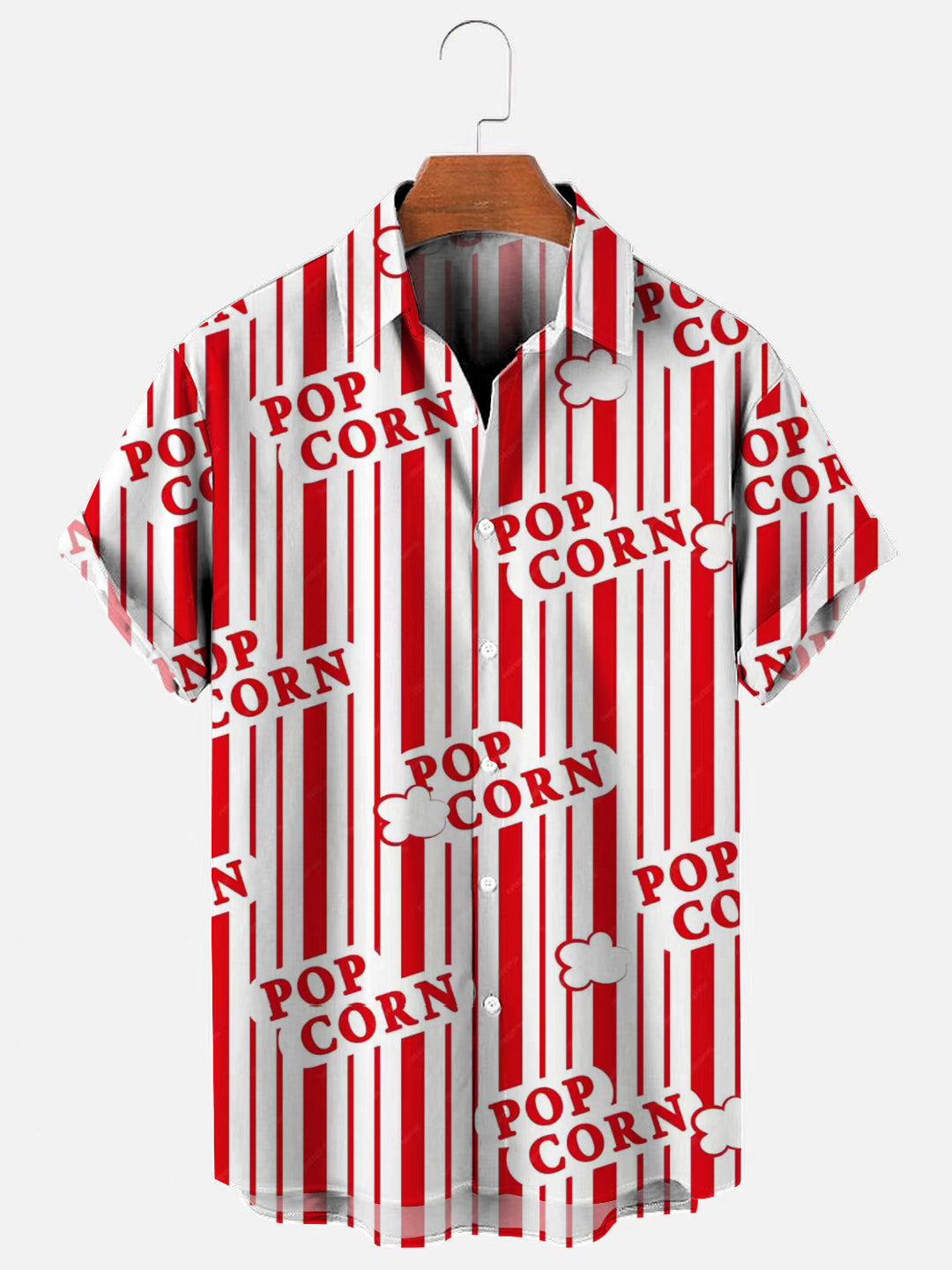 Men's Popcorn Box Graphic Print Hawaiian Short Sleeve Shirt – Hallyy