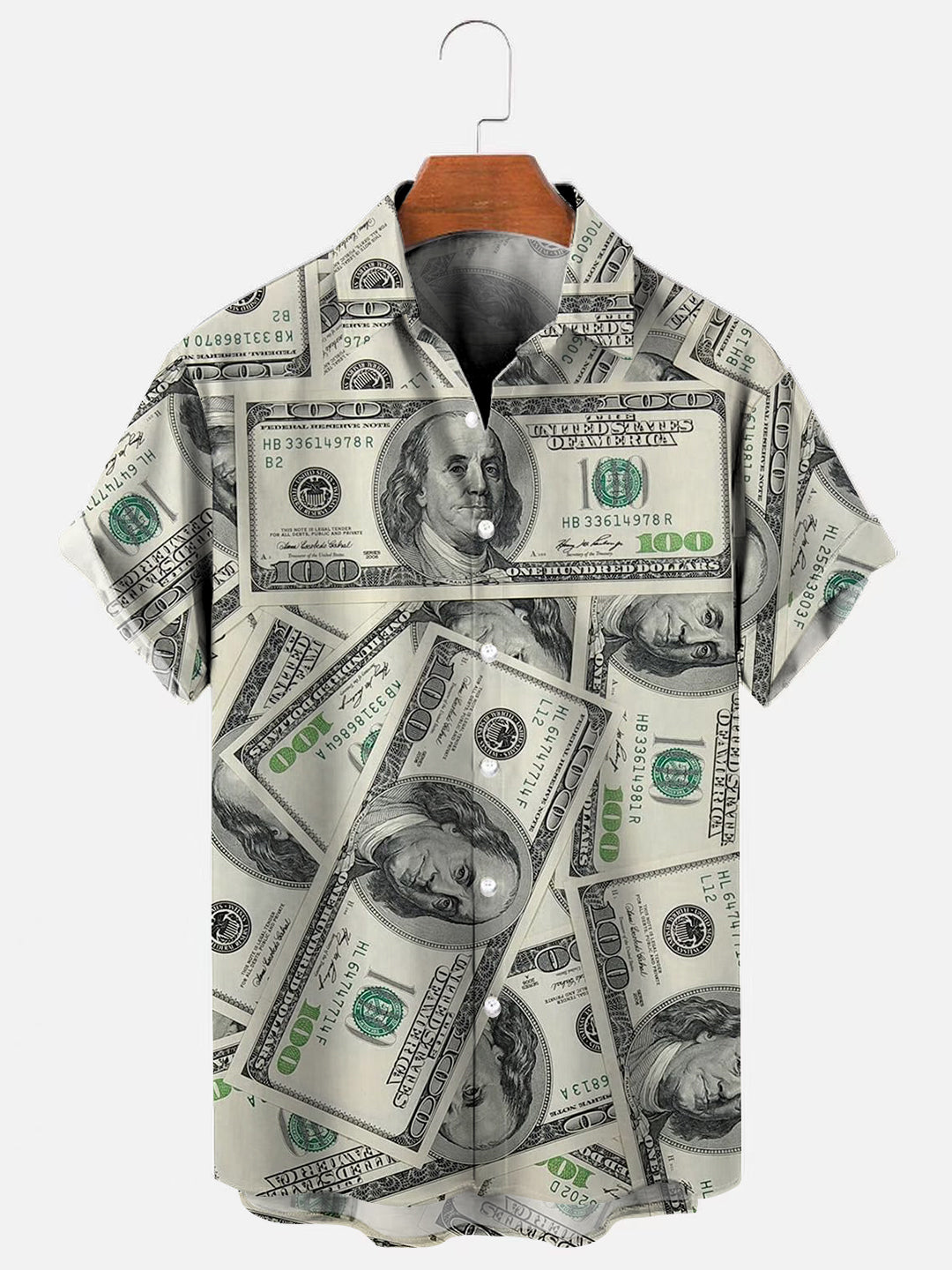 Men's Fashion 3D Dollar Graphic Print Short Sleeve Shirt – Hallyy
