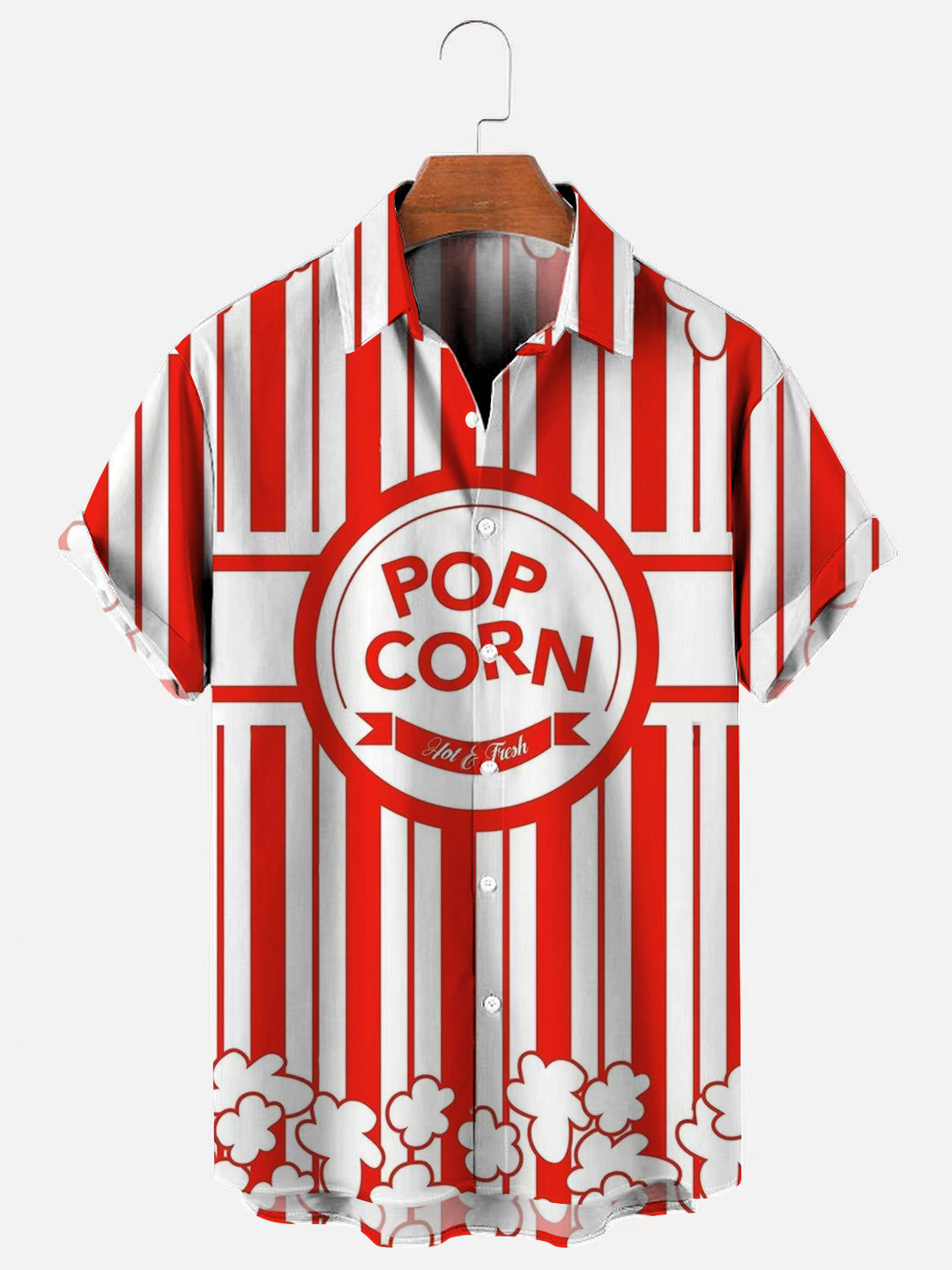 Men's Popcorn Box Print Hawaiian Short Sleeve Shirt – Hallyy