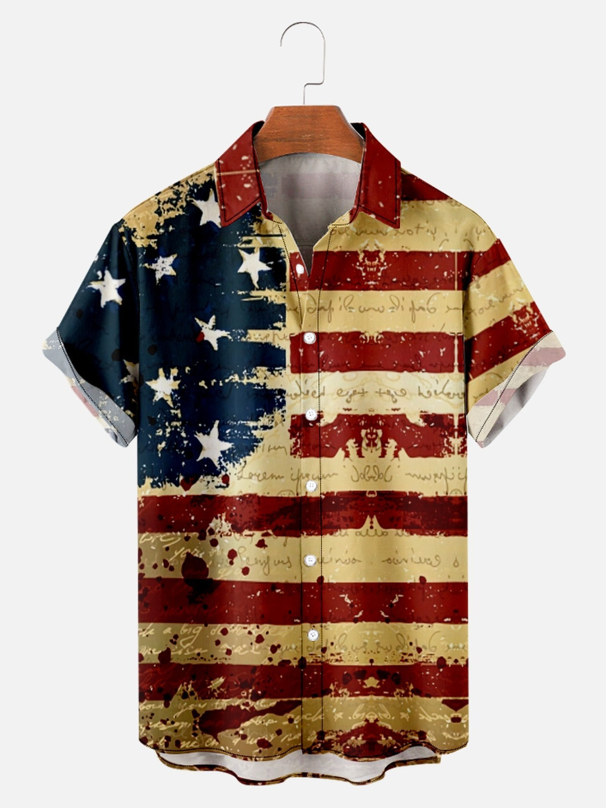 Simple American Flag Casual Men's Print Shirt – Hallyy